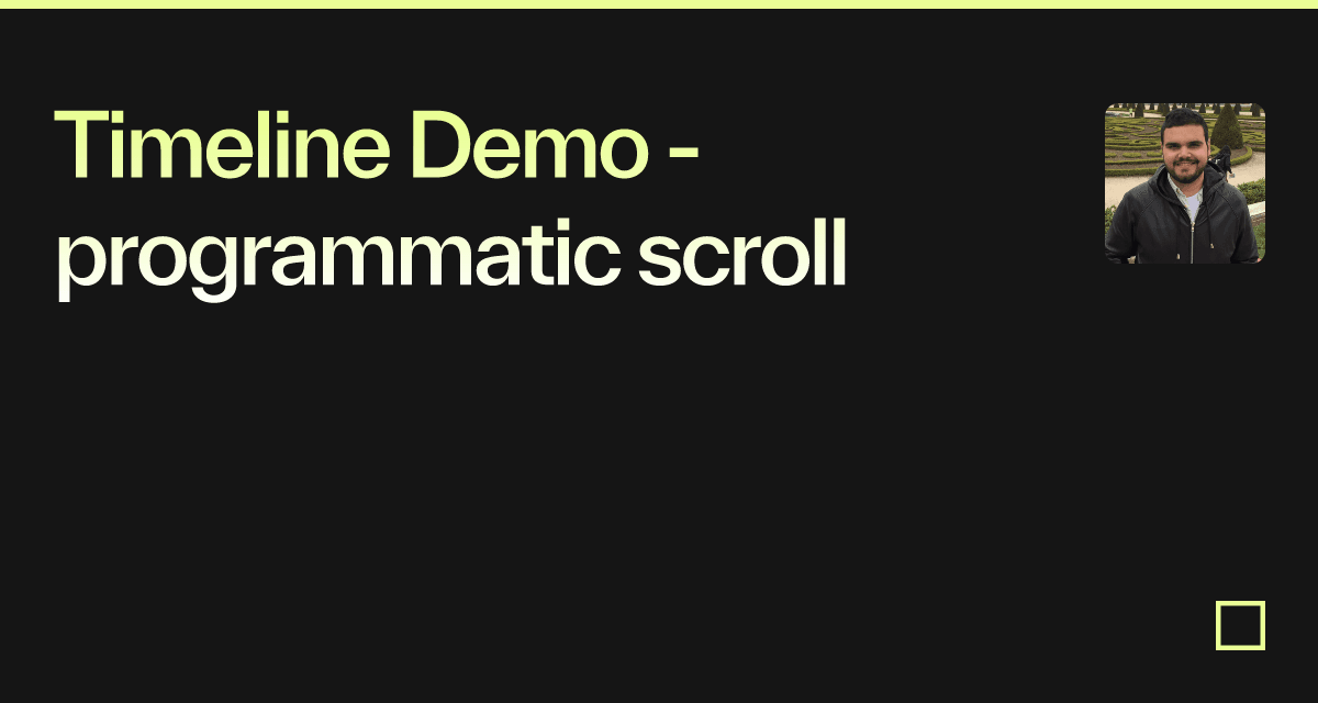 Timeline Demo Programmatic Scroll Codesandbox 8381