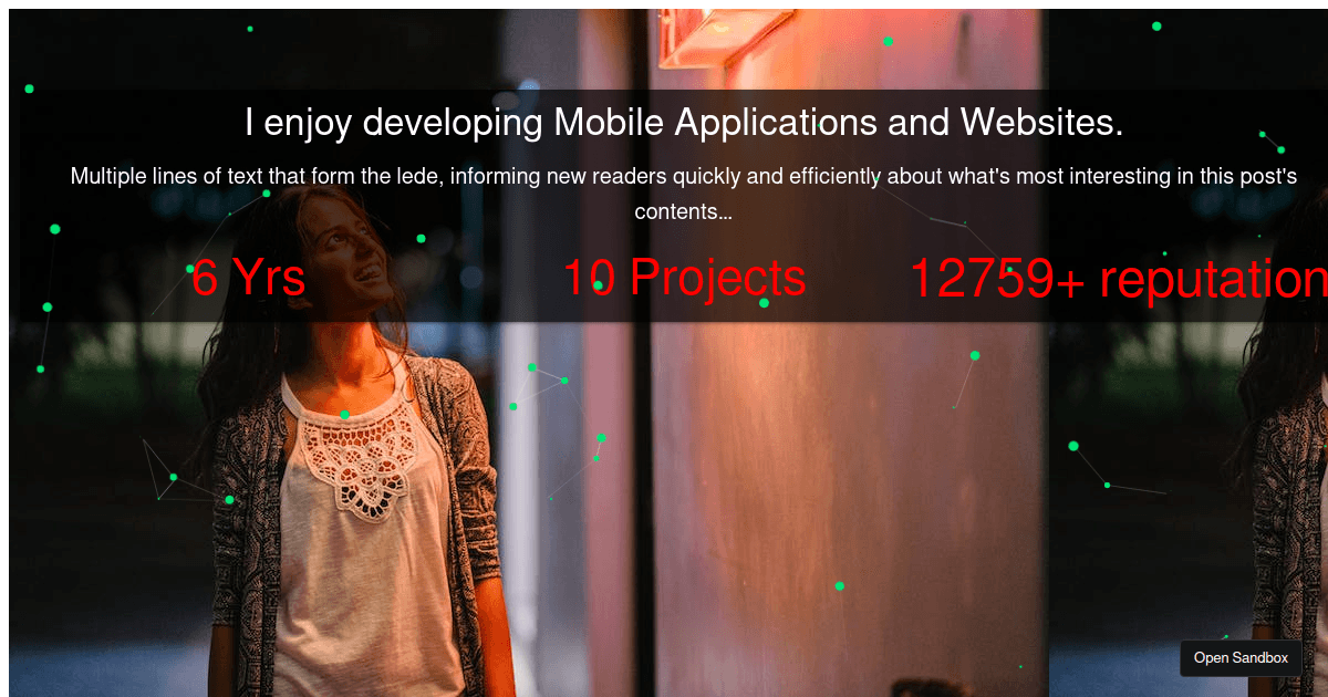 ParticleJs Demo - Codesandbox