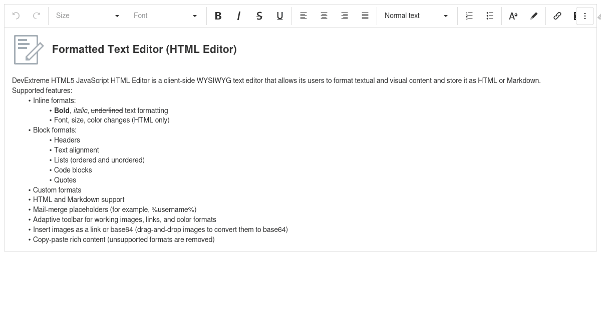 Overview Devextreme Html Editor Codesandbox