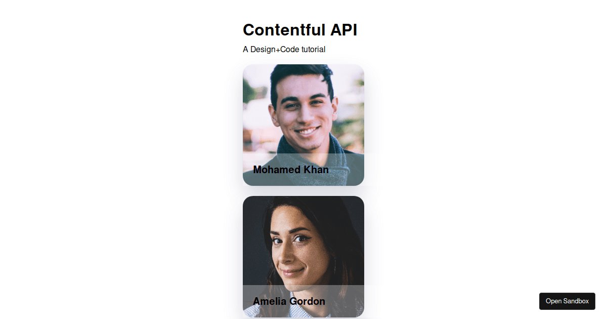 Contentful API - Codesandbox