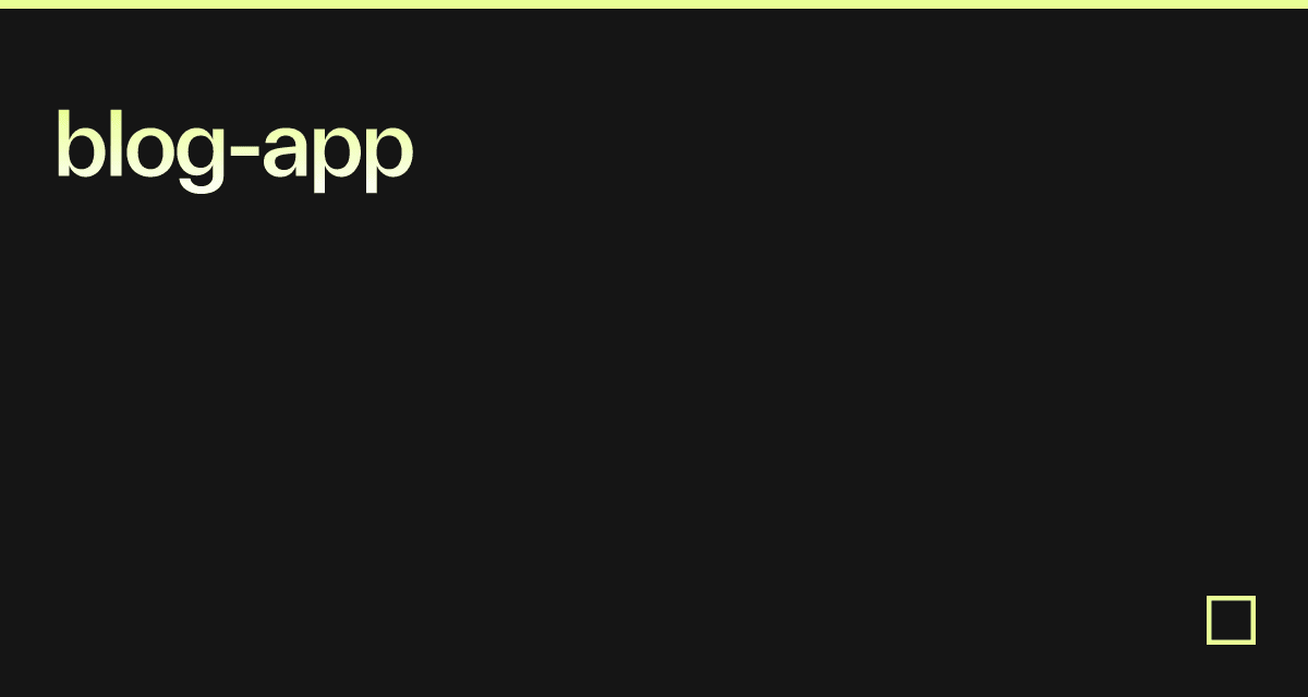blog-app - Codesandbox