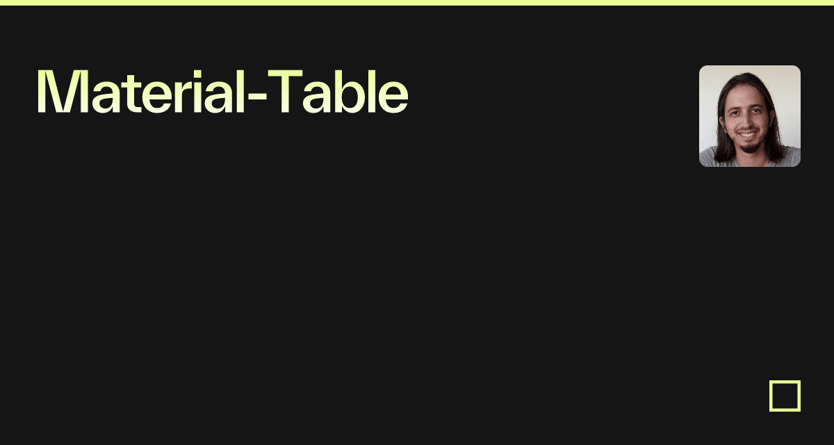 Material-Table - Codesandbox