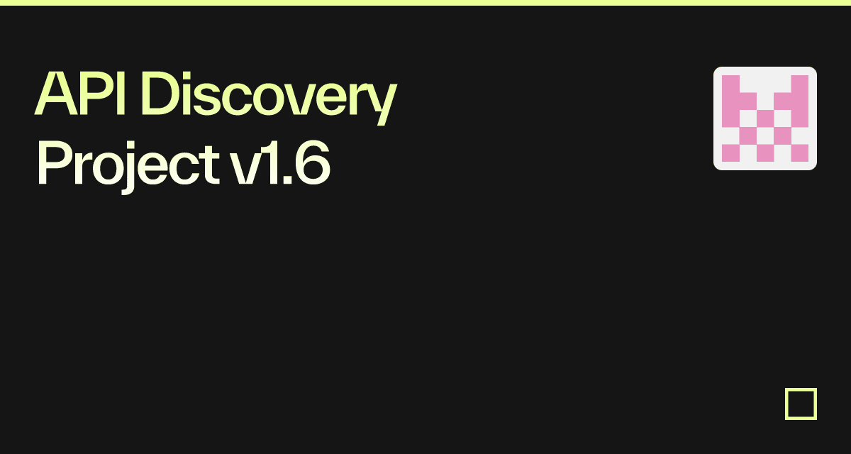 API Discovery Project v1.6 - Codesandbox