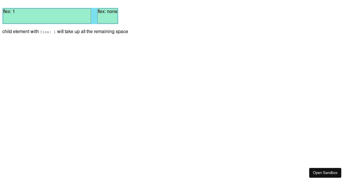 Flexbox flex 1 - Codesandbox