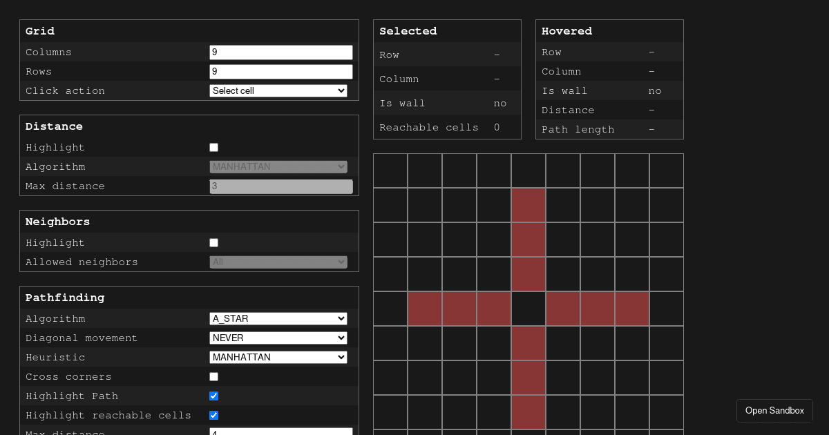 2d-game-grid interactive demo - Codesandbox
