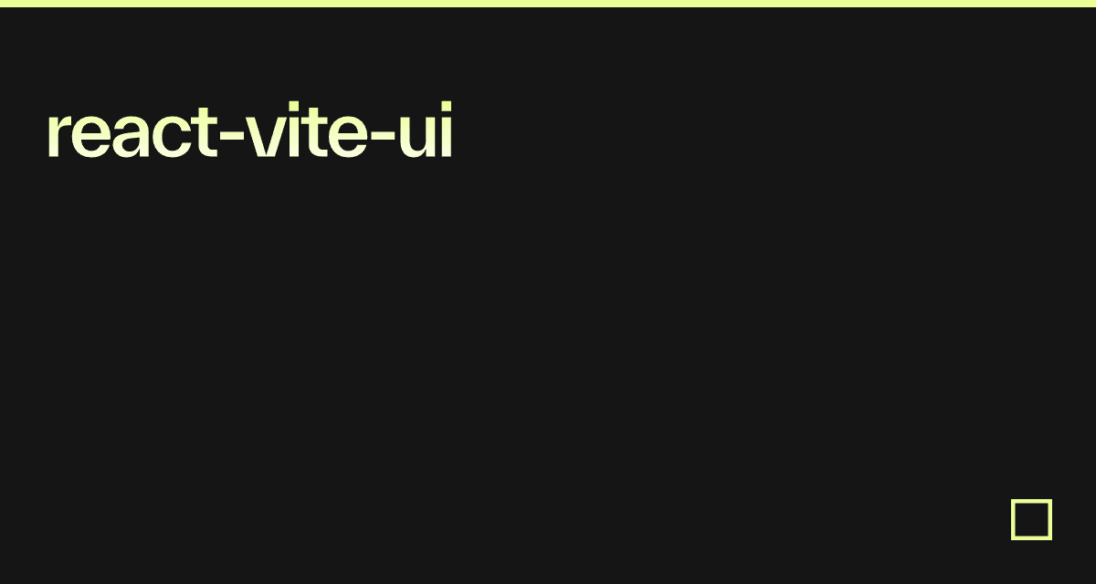 react-vite-ui - Codesandbox