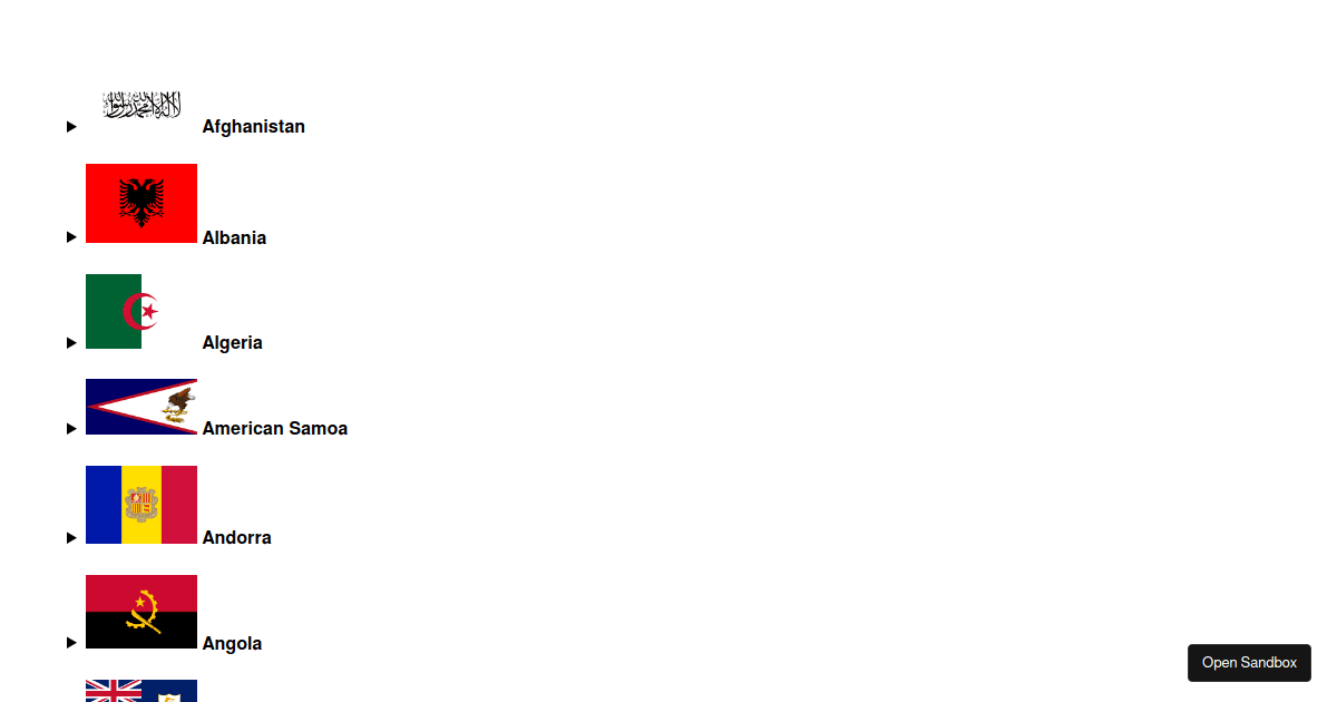 Countries - Codesandbox