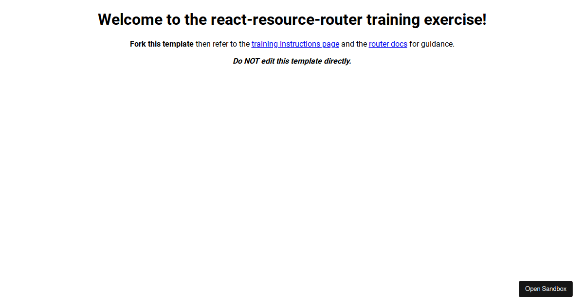 react-resource-router Training Exercise - Codesandbox