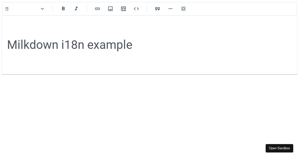 milkdown-i18n (forked) - Codesandbox