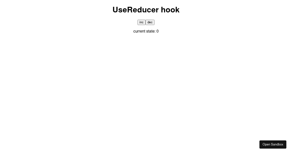 useReducer - Codesandbox