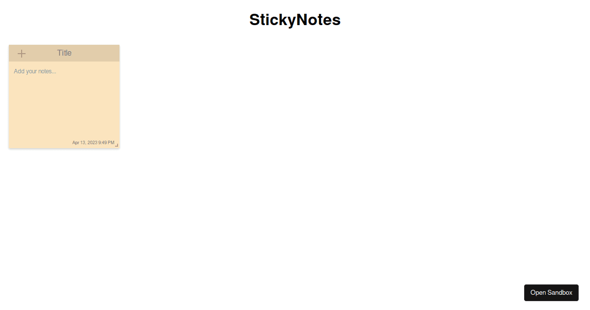 reactsticky notes - Codesandbox