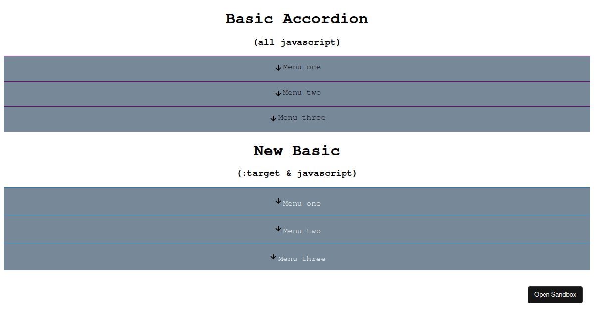 React accordion dropdown (forked) - Codesandbox