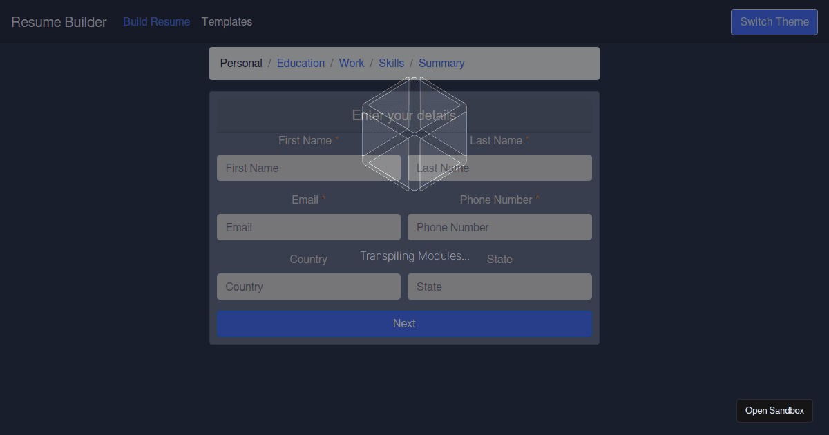 resume-builder - Codesandbox
