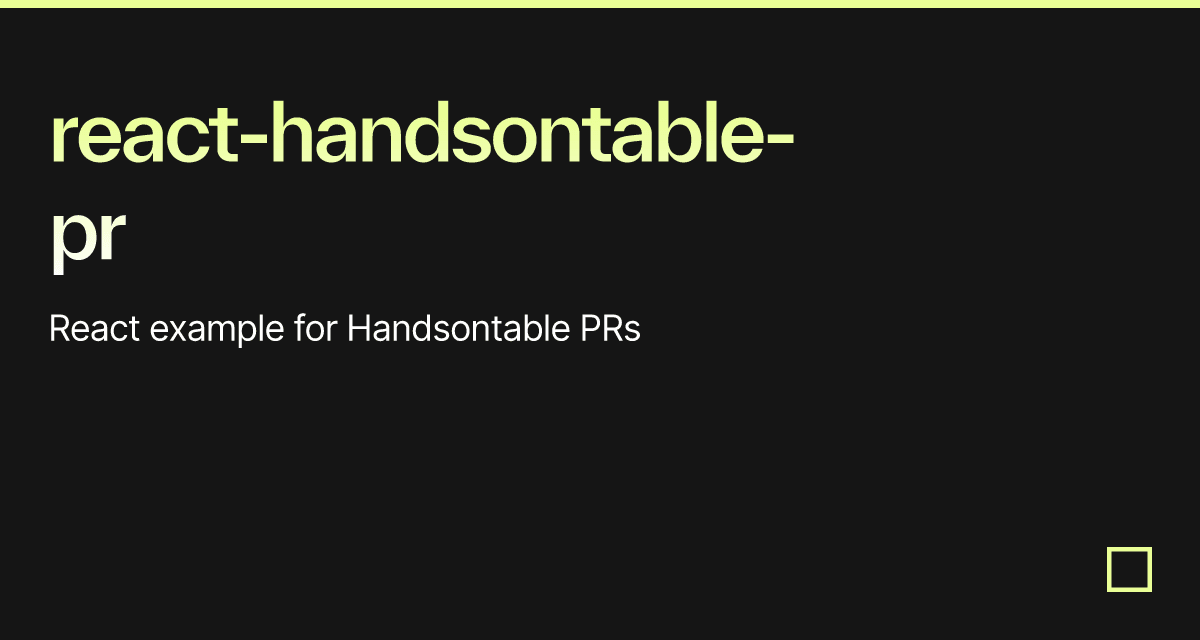 react-handsontable-pr - Codesandbox