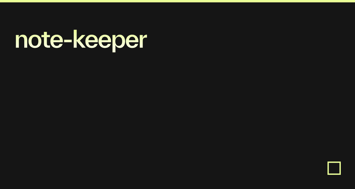 note-keeper - Codesandbox