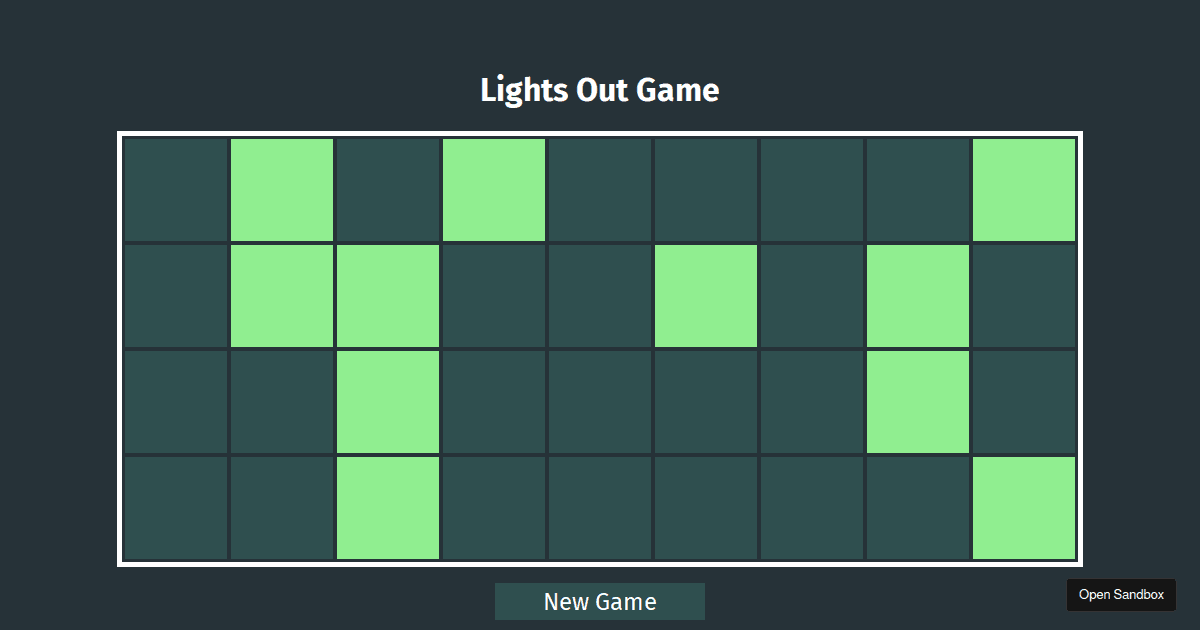 react-lights-out-game (forked) - Codesandbox react-lights-out-game (forked) - Codesandbox