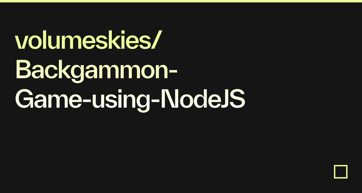 Volumeskiesbackgammon Game Using Nodejs Codesandbox
