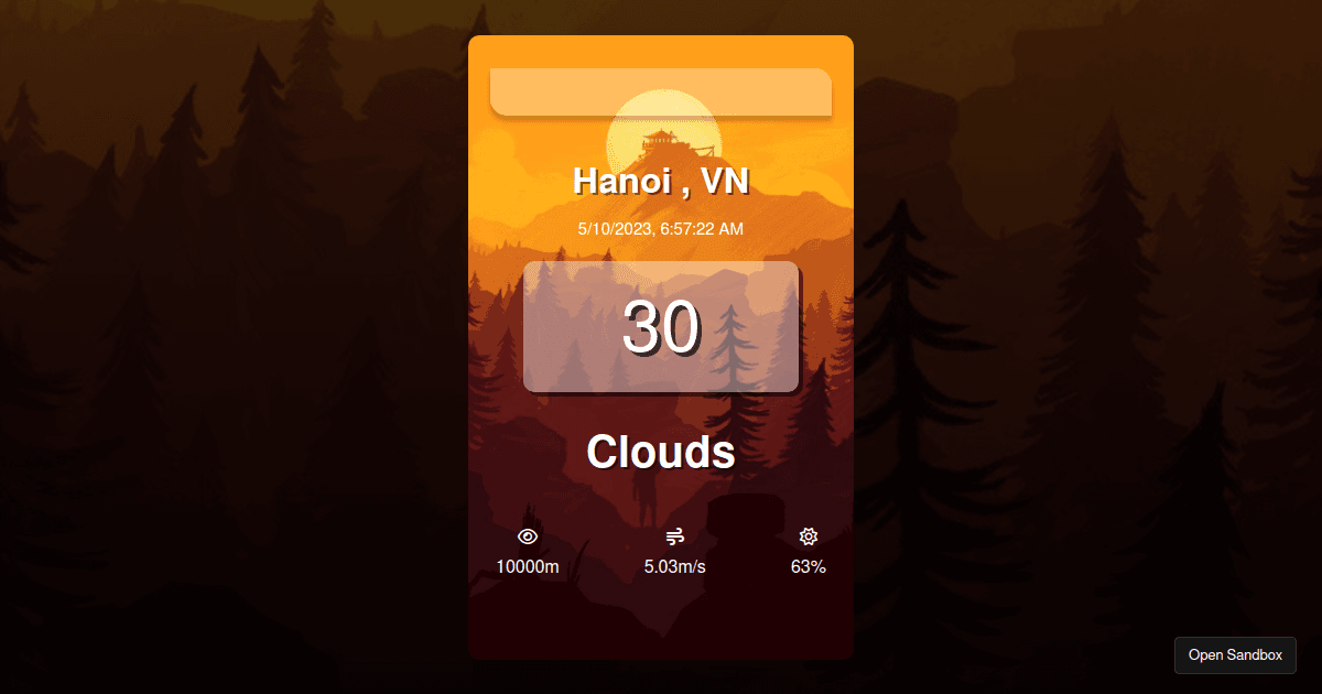 Namndwebdevhtml Css Js Thuc Chien Weather App Codesandbox