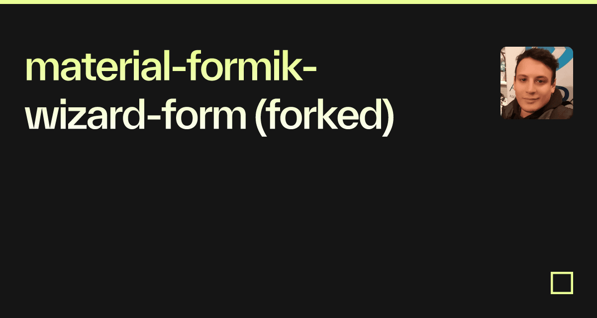 material-formik-wizard-form (forked) - Codesandbox