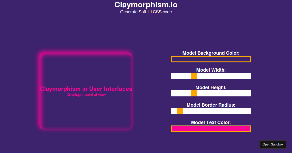 claymorphism-generator - Codesandbox