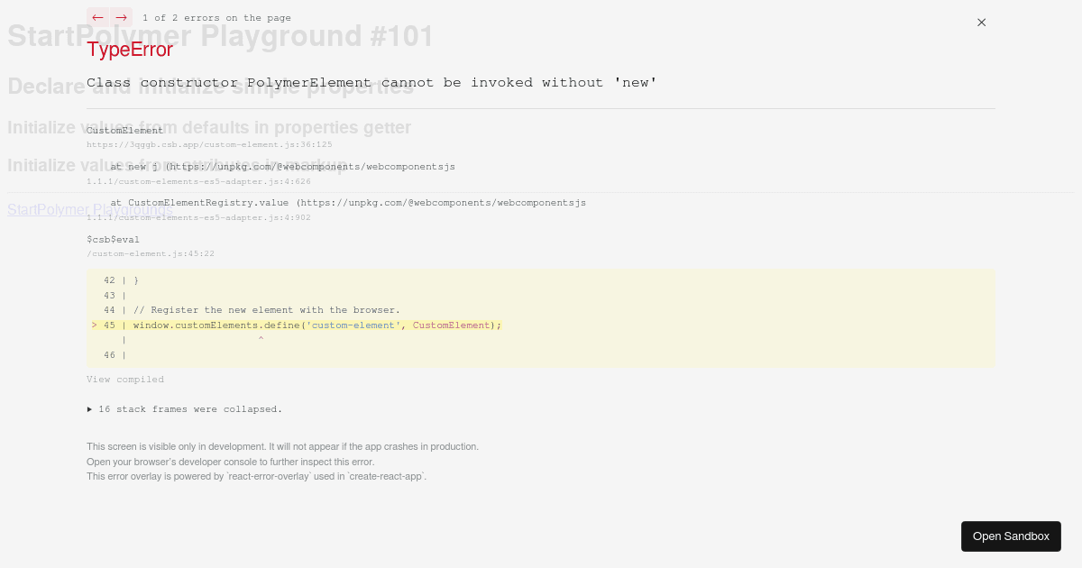 startpolymer-playground-101 - Codesandbox
