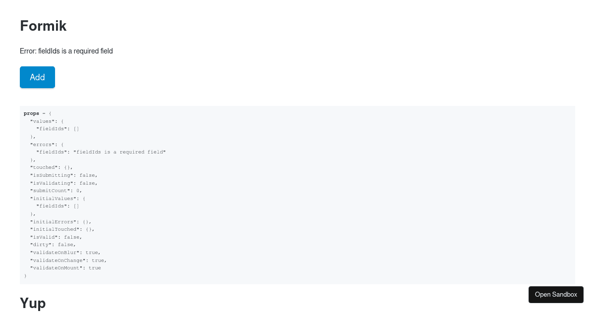 Formik Codesandbox Template (forked) - Codesandbox