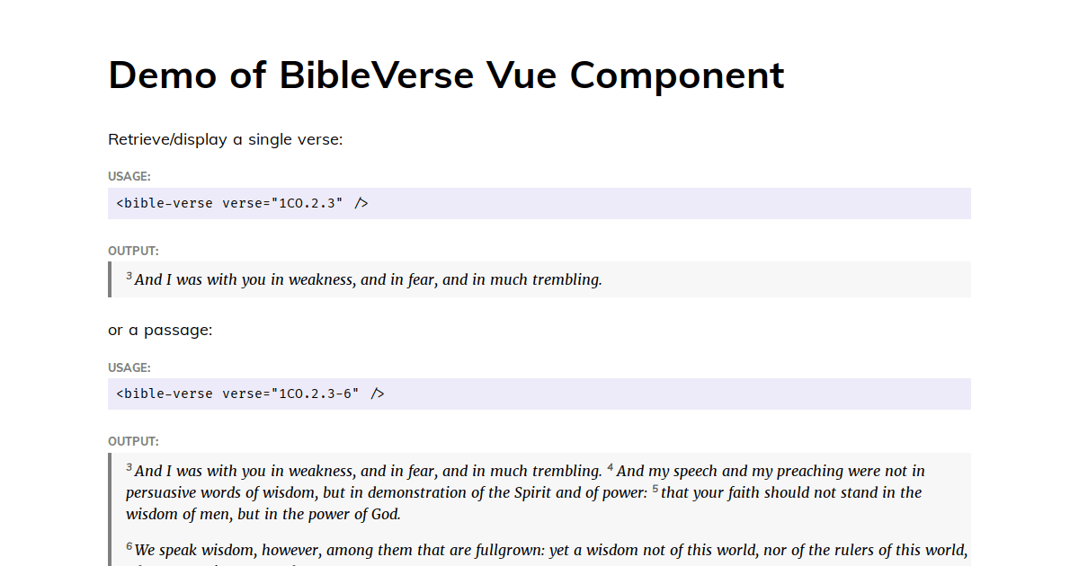 Bible Verse Vue Component - Codesandbox