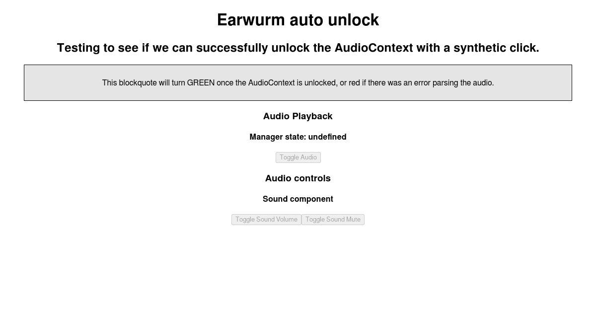 Earwurm auto unlock - Codesandbox