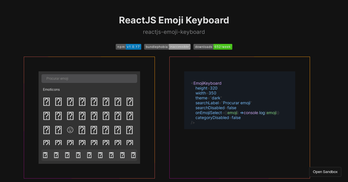 Reactjs Emoji Keyboard Playground Codesandbox