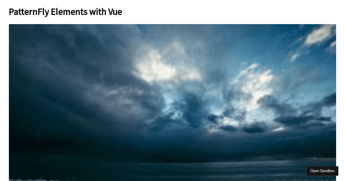 PatternFly Elements with Vue (pfe-card and pfe-cta) - Codesandbox