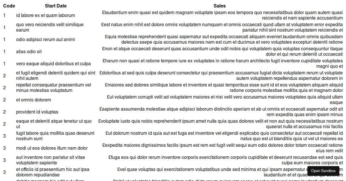 Vue data table - Codesandbox