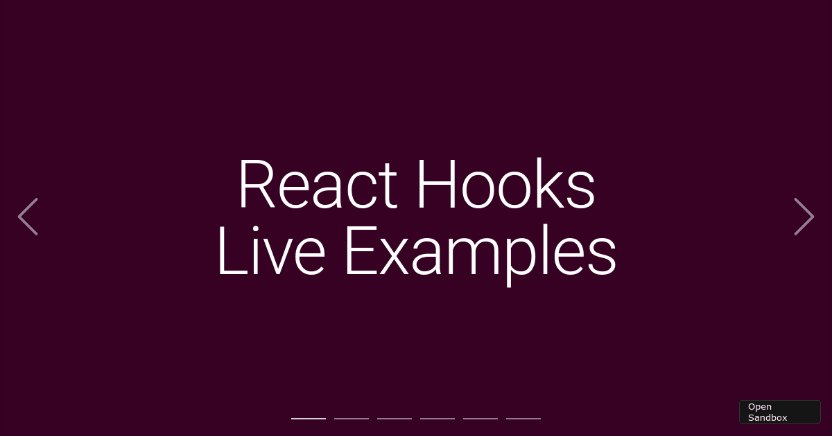 React Hooks Presentation (forked) - Codesandbox