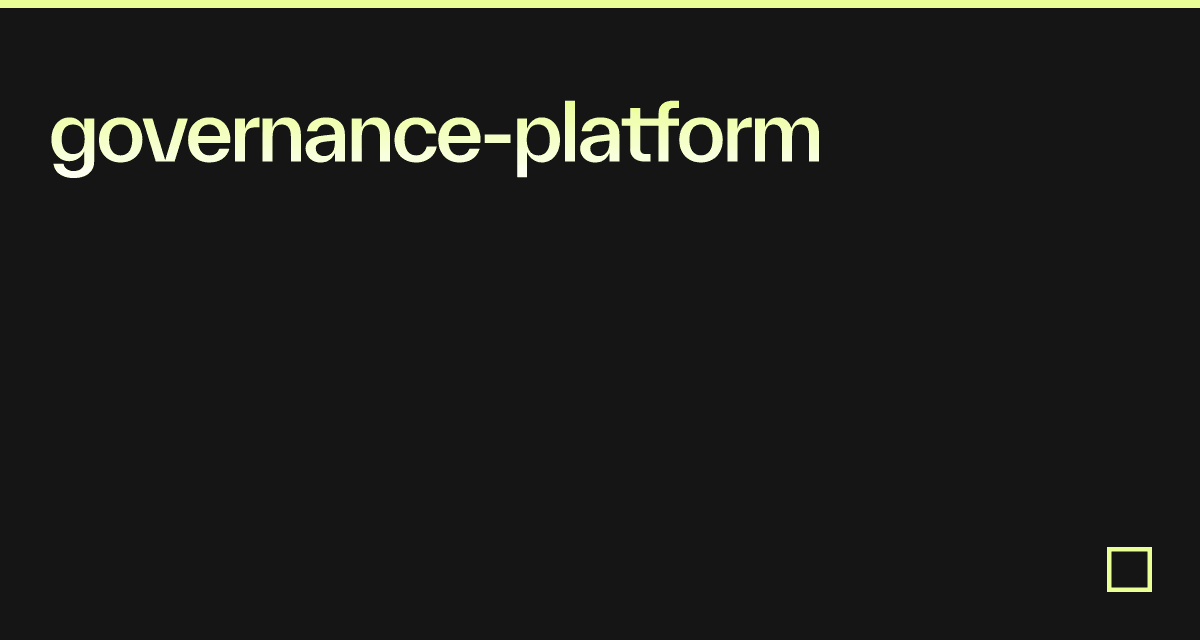 governance-platform - Codesandbox