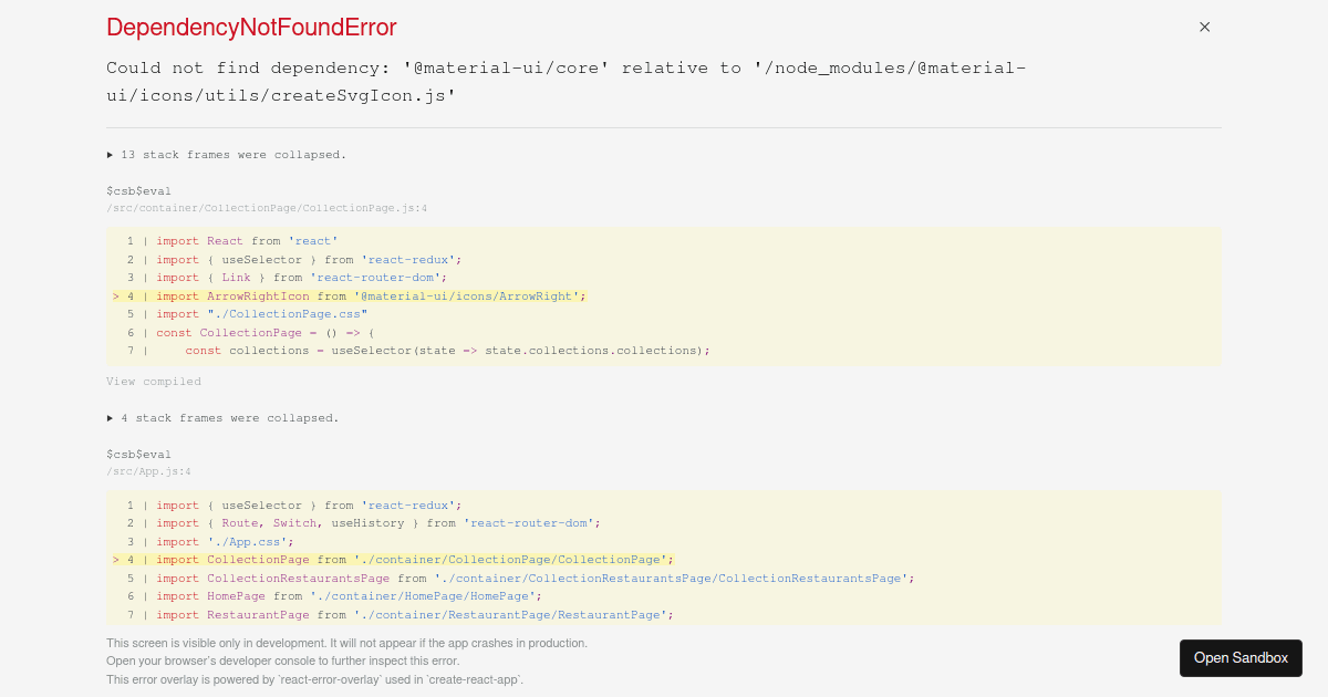 Zomato React Clone Codesandbox 9360