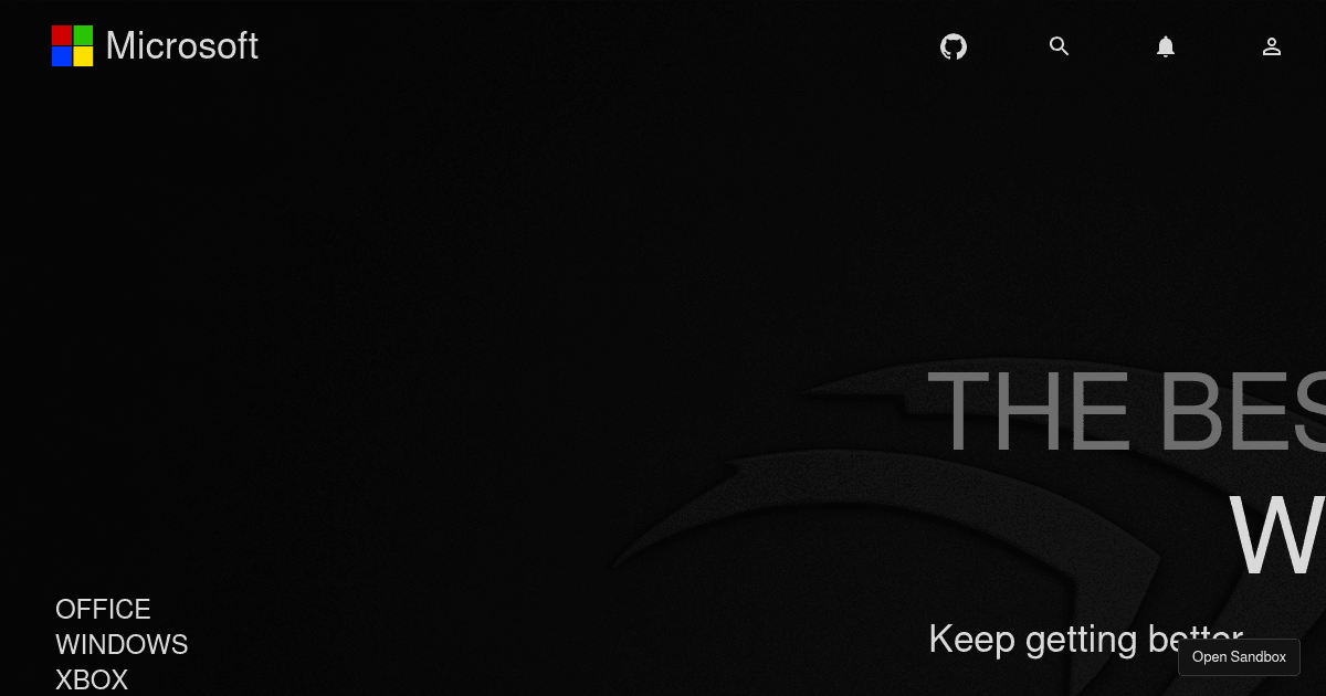 microsoft-dark-theme - Codesandbox