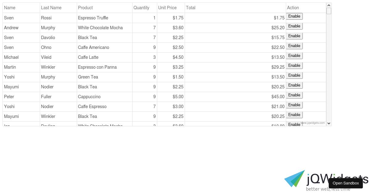 jqwidgets/vue_demos: bindingtoarray - Codesandbox
