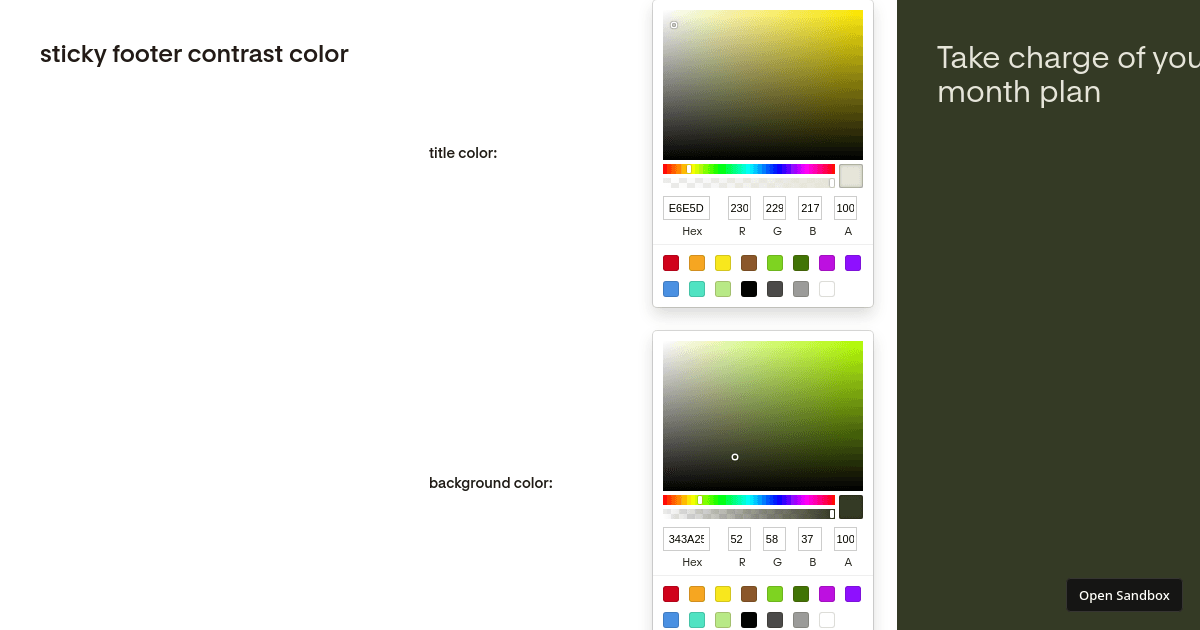 sticky-footer-color-contrast - Codesandbox