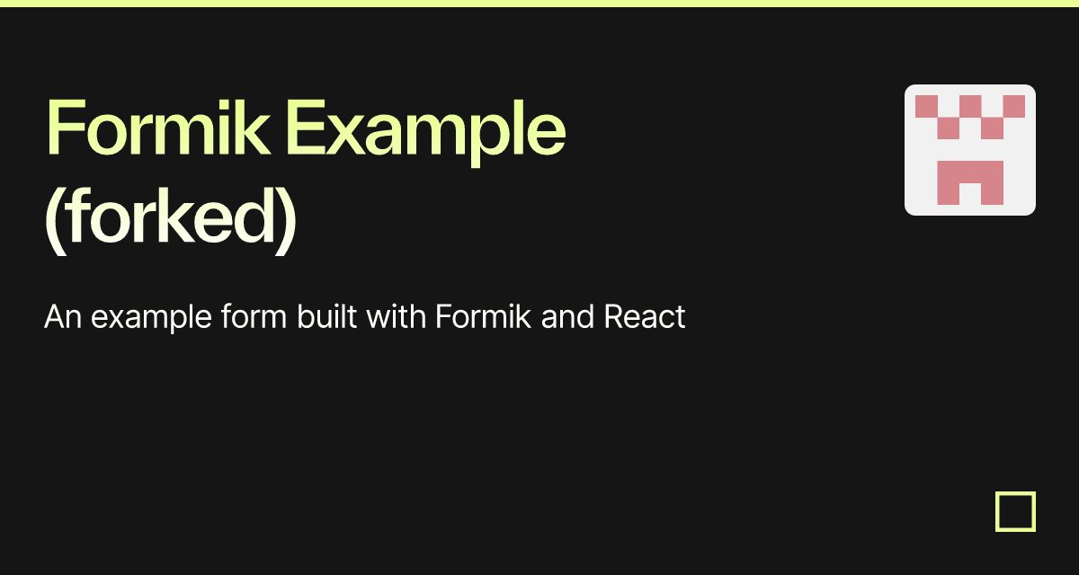 Formik Example (forked) - Codesandbox