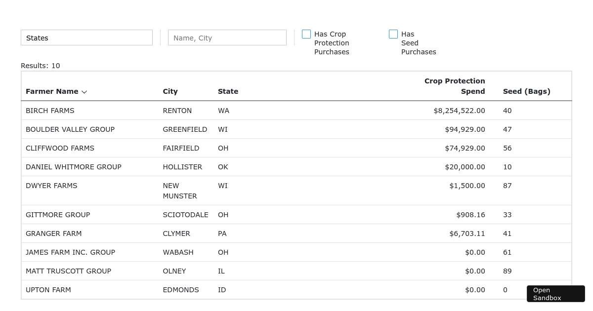 farmers - Codesandbox