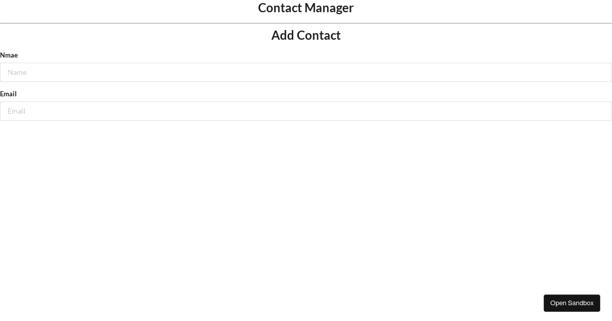 Contact Manager - Codesandbox