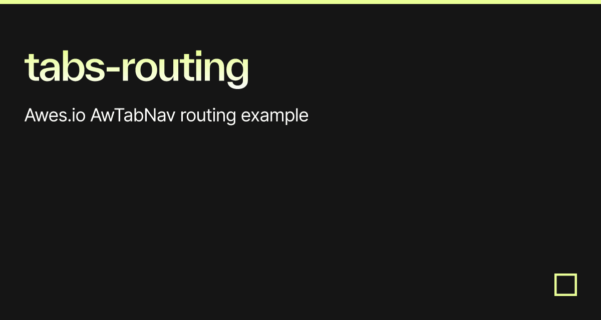tabs-routing - Codesandbox