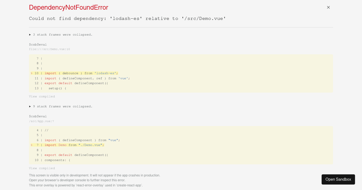 异步加载 Ant Design Vue Next Forked Codesandbox