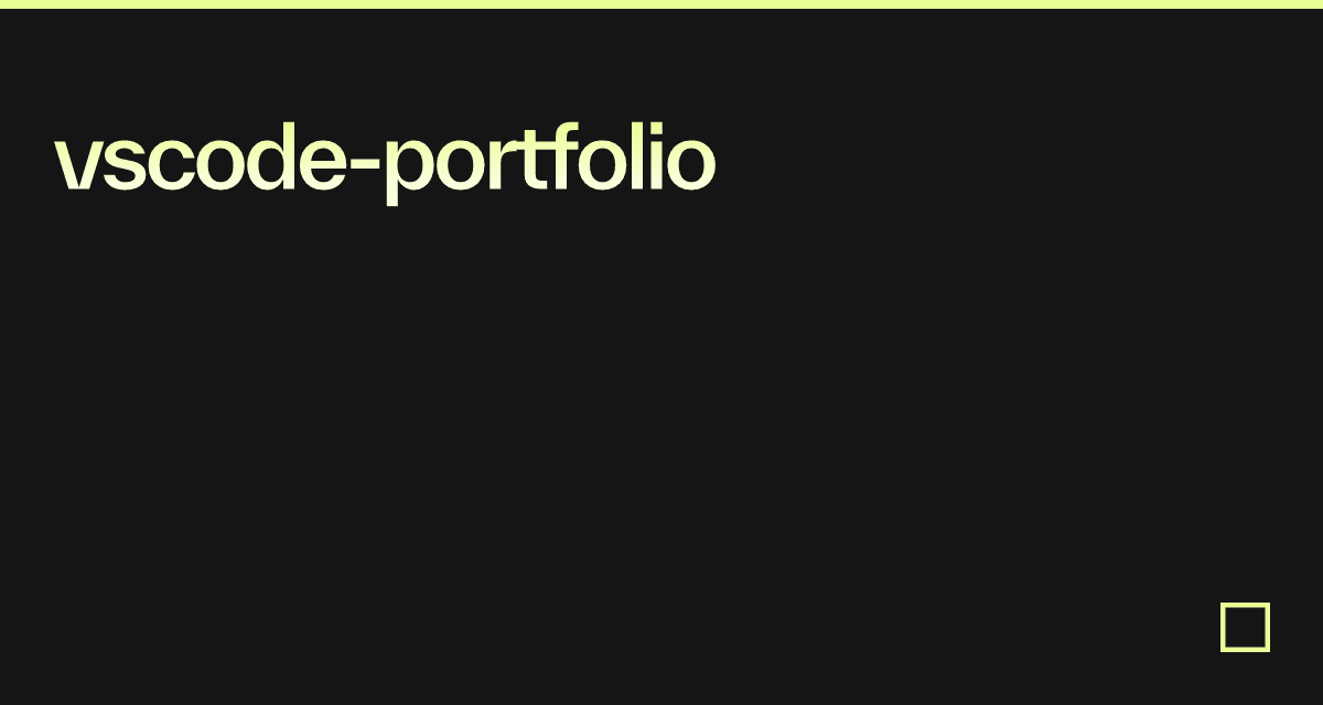 vscode-portfolio - Codesandbox