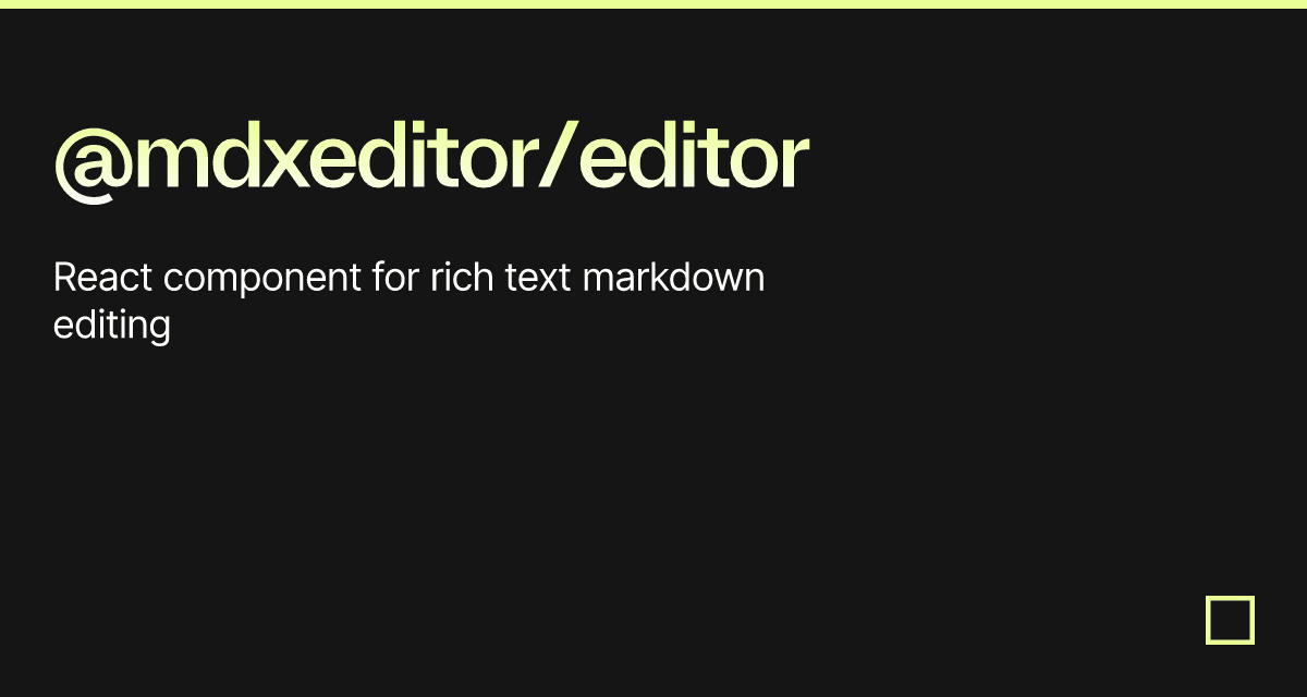 @mdxeditor/editor - Codesandbox