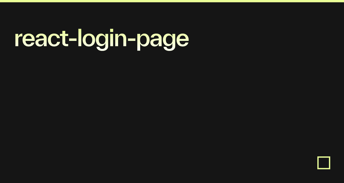 react-login-page - Codesandbox