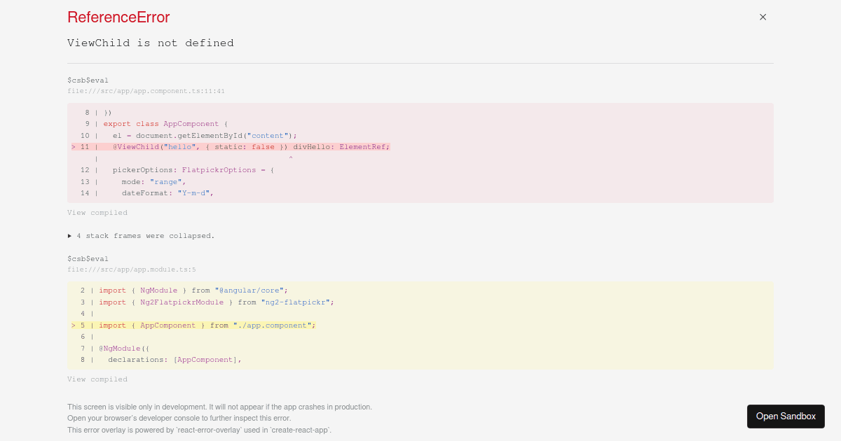 datepicker-angular (forked) - Codesandbox