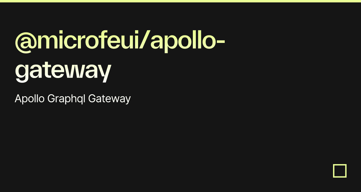@microfeui/apollo-gateway - Codesandbox
