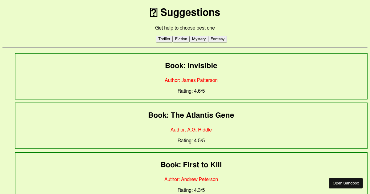 book-suggestions - Codesandbox