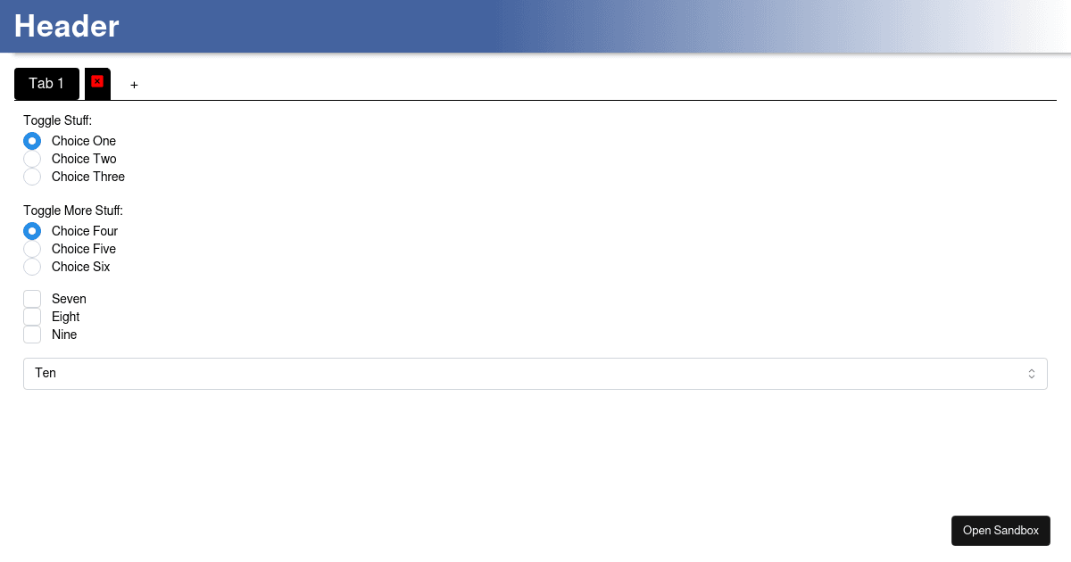 Radio-buttons-hidden - Codesandbox
