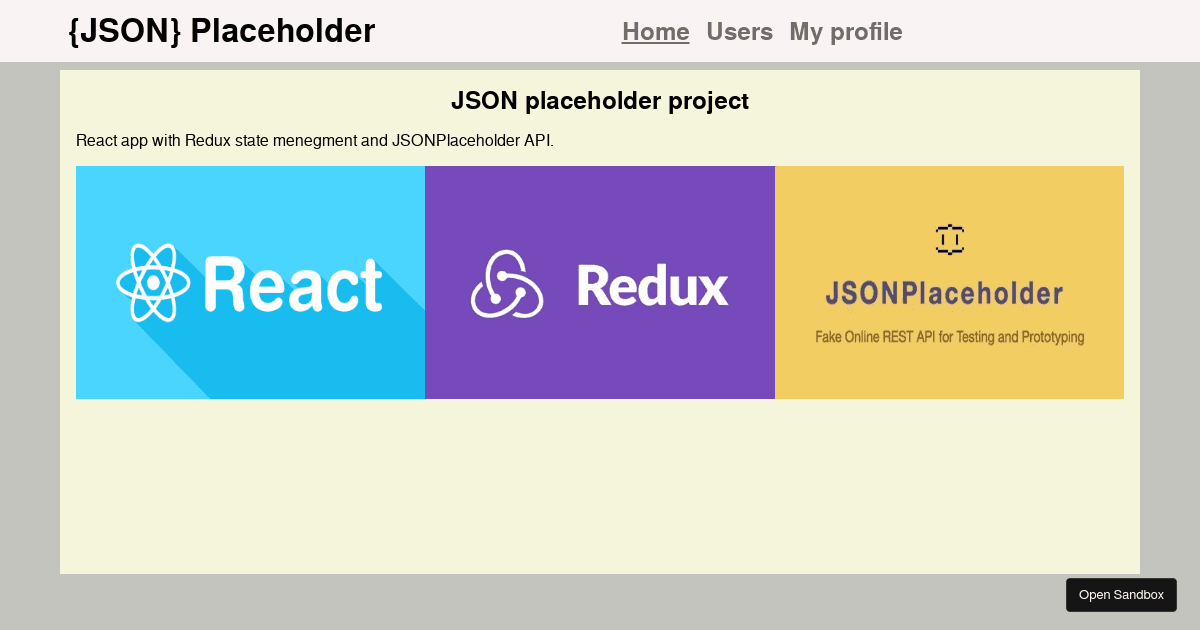 React App With Jsonplaceholder Api Codesandbox